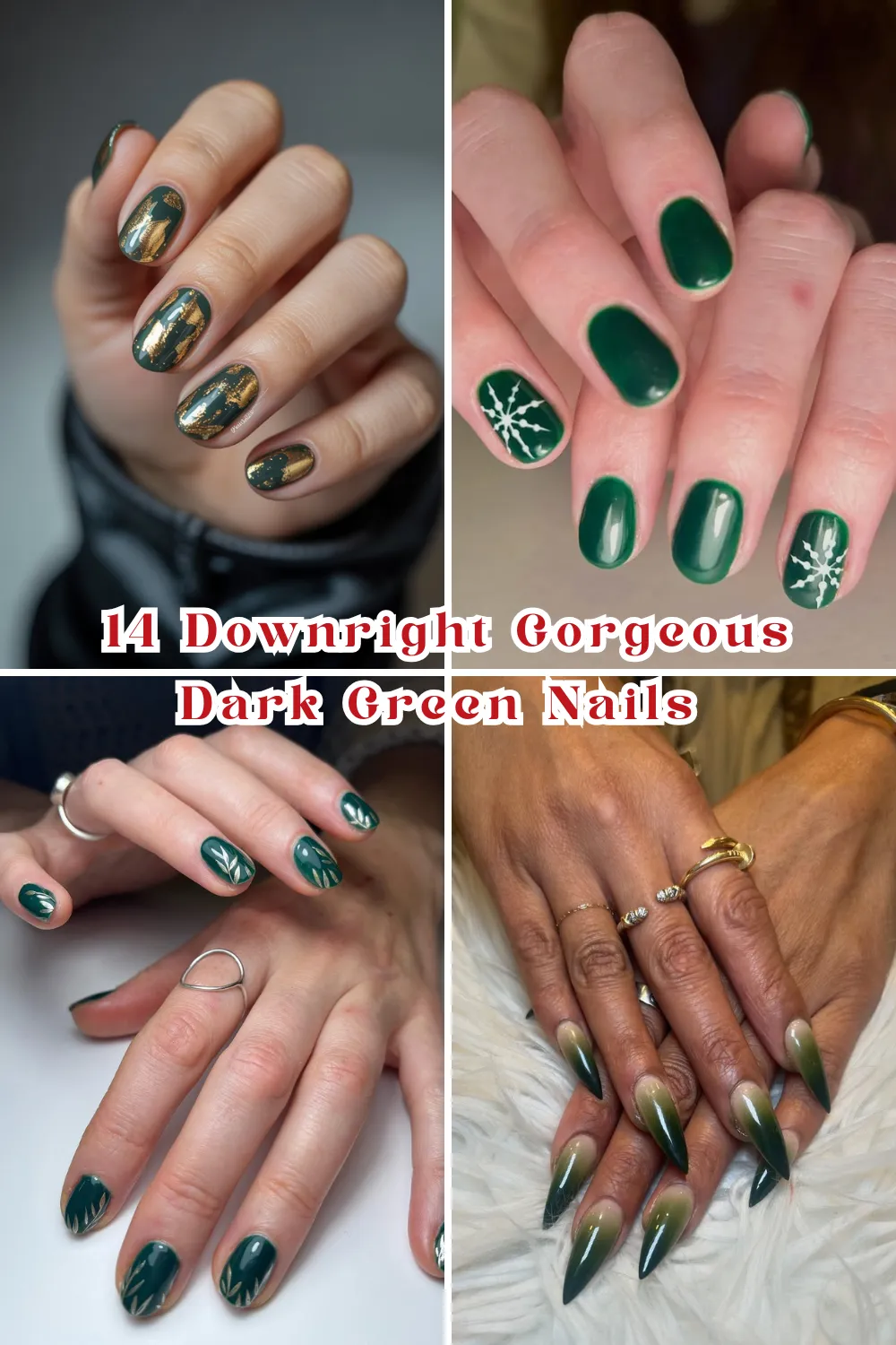 14 Downright Gorgeous Dark Green Nails You Didn't Know You Needed This ...