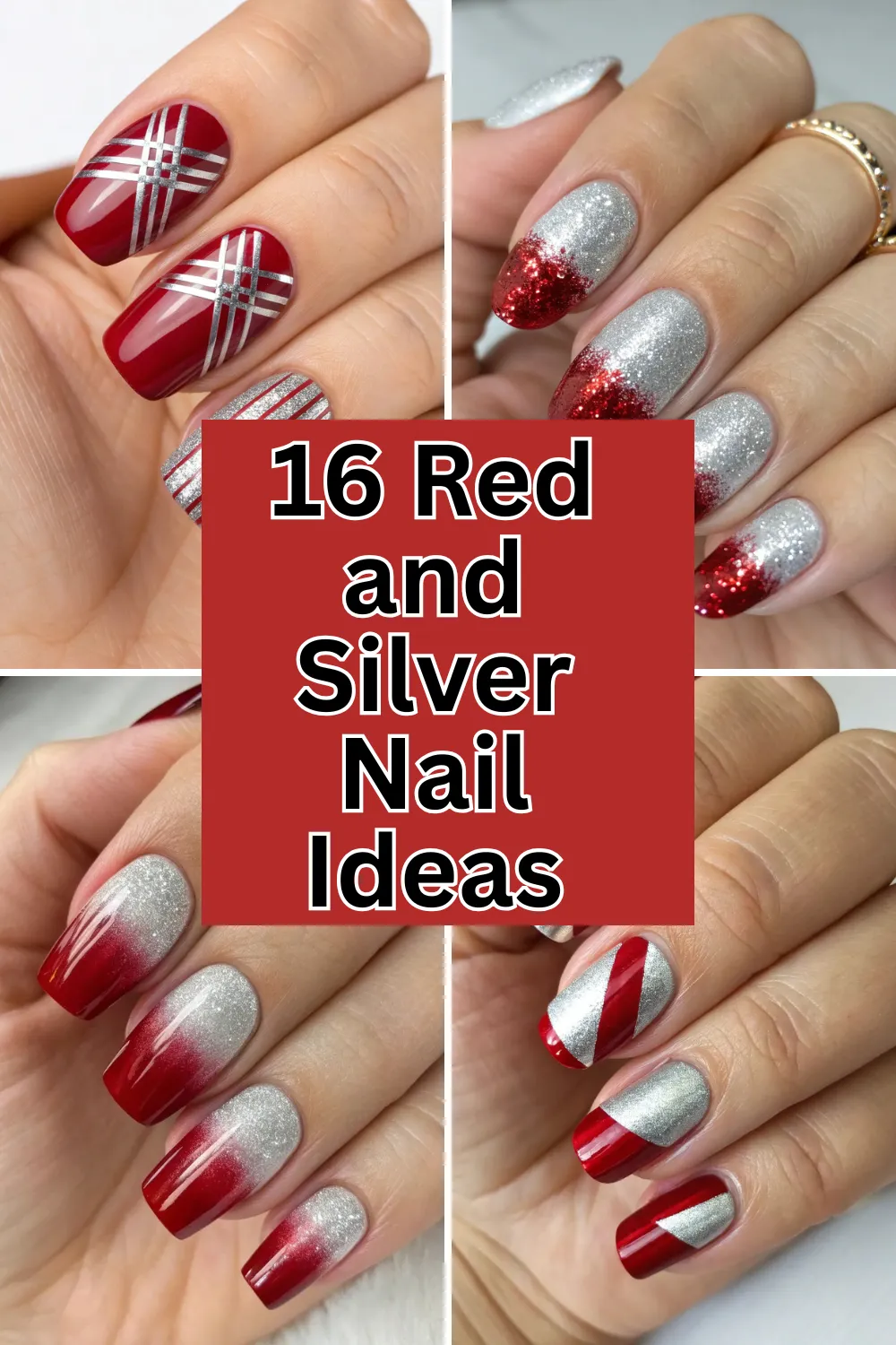 16 Red and Silver Nail Ideas for a Glamorous Look